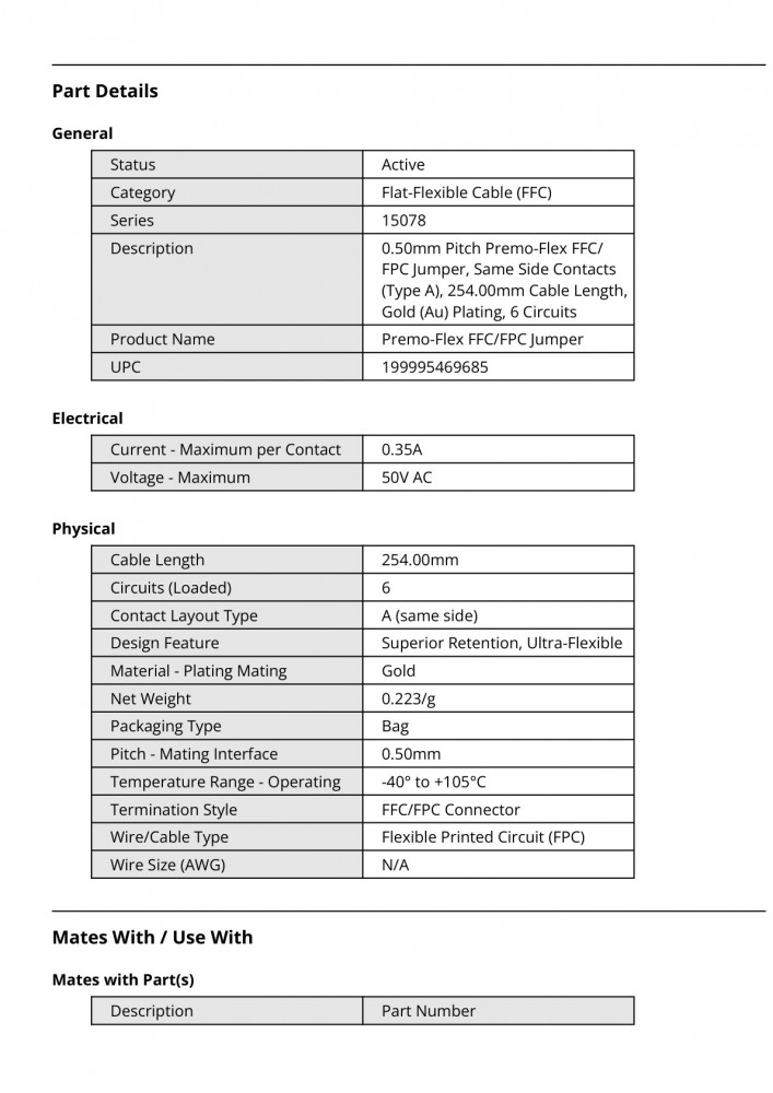 MOLEX product specification document, page 2