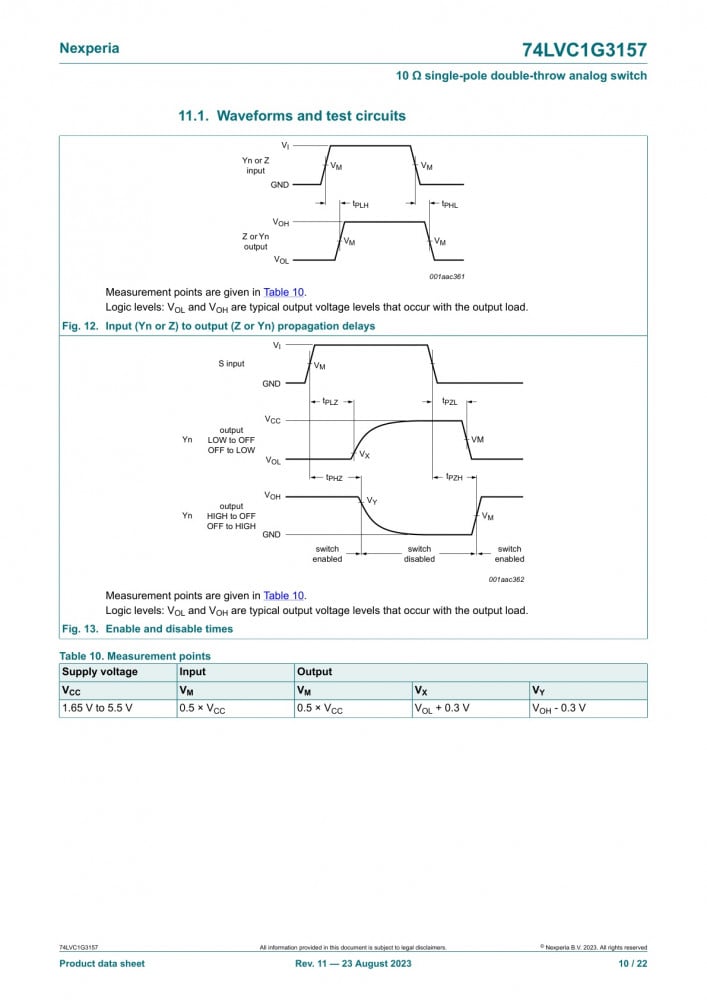 74LVC1G3157 datasheet page 10