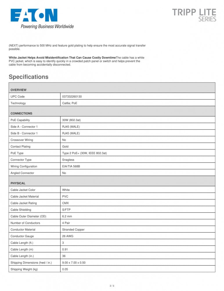 N262AB-003-WH technical document page 2