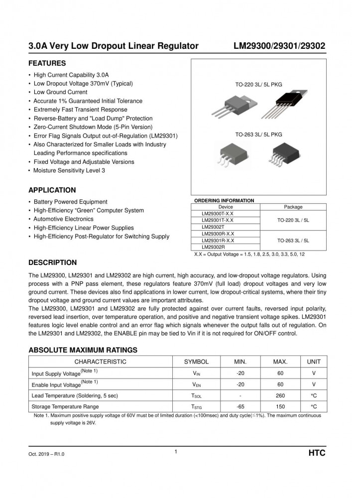 LM29302R datasheet page 1