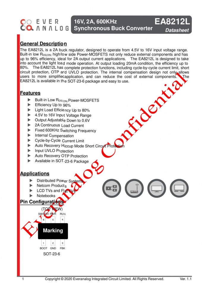 EA8212LT6R datasheet page 1
