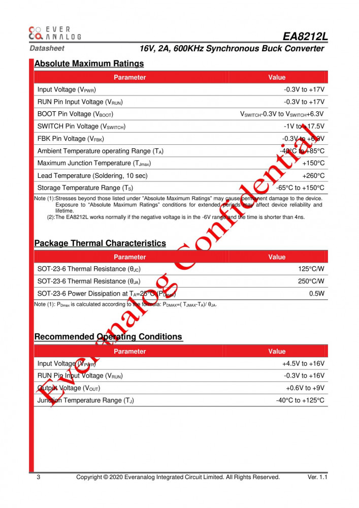 EA8212LT6R datasheet page 3