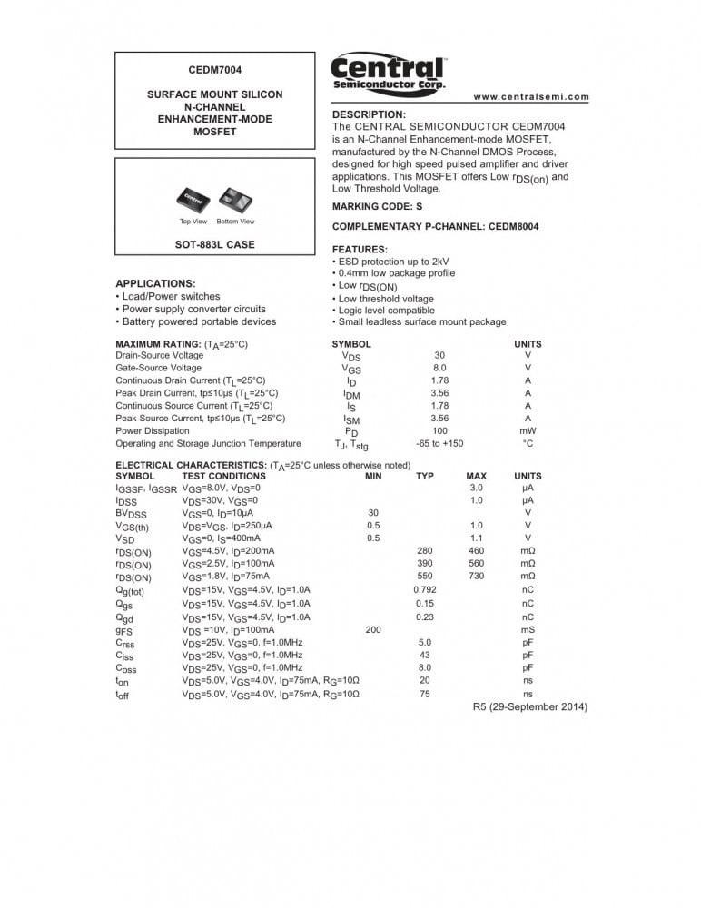 CEDM7004 datasheet page 1