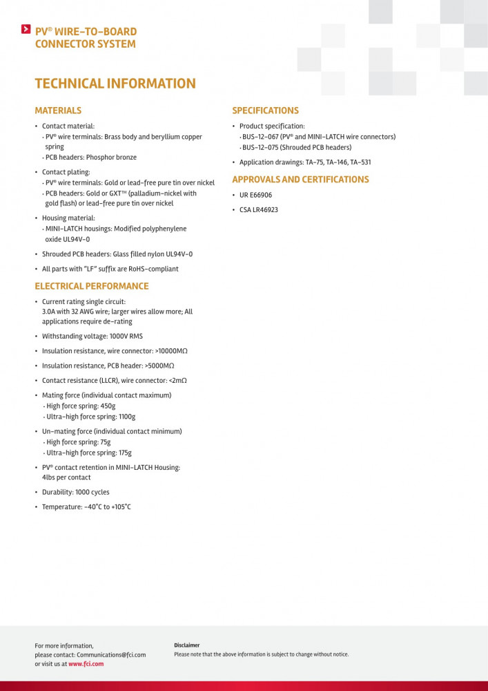 PV wire-to-board connector system document page 4