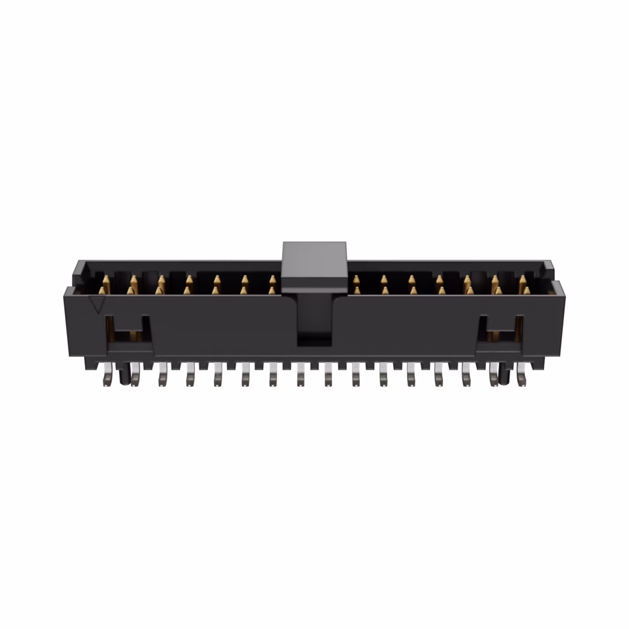2.00mm Pitch, Milli-Grid PCB Header, Dual Row, Vertical, Surface Mount, Shrouded, 32 Circuits, 0.76µm Gold (Au) Plating, Dual Side Slots, Dual Friction Locks, Center Polarization, with Pegs, with Cap, Tape and Reel for sale