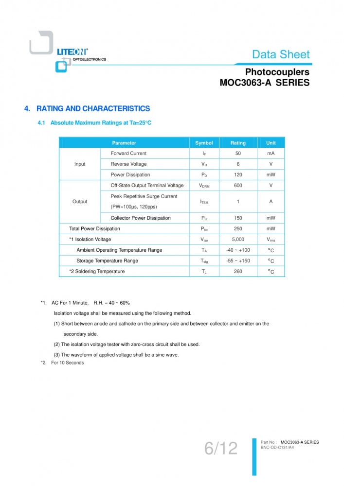 MOC3063-A datasheet page 7