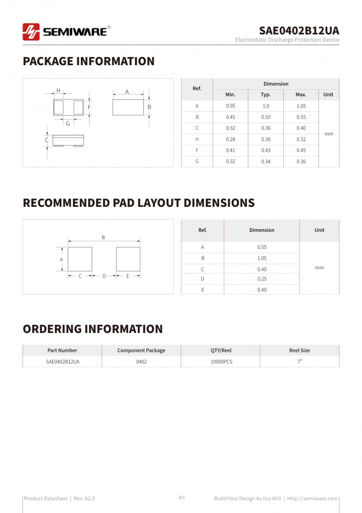 SAE0402B12UA datasheet page 4