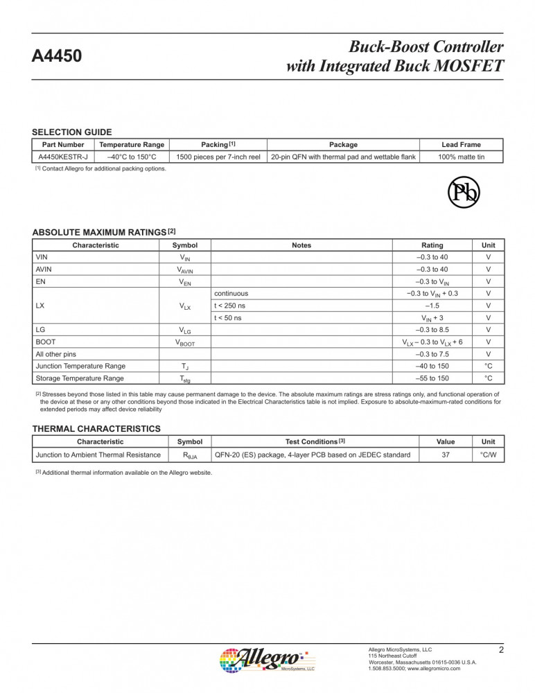 A4450 datasheet page 2