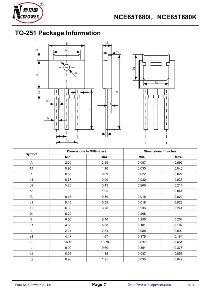 NCE65T680K datasheet page 7