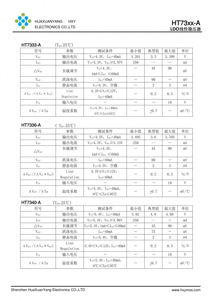 HT7333-A datasheet page 4