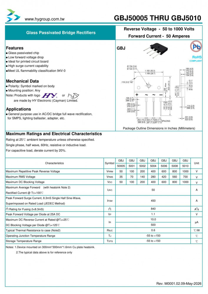 GBJ5006 technical document page 1