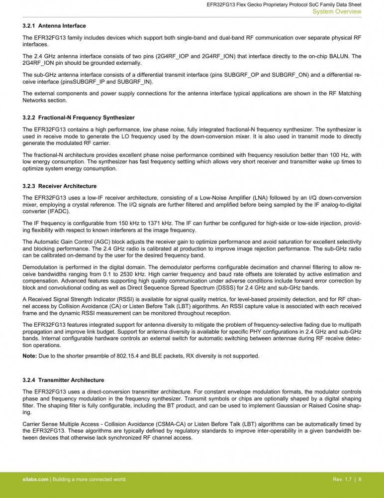 EFR32FG13 datasheet page 8