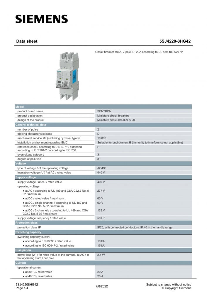 5SJ4220-8HG42 technical document page 1
