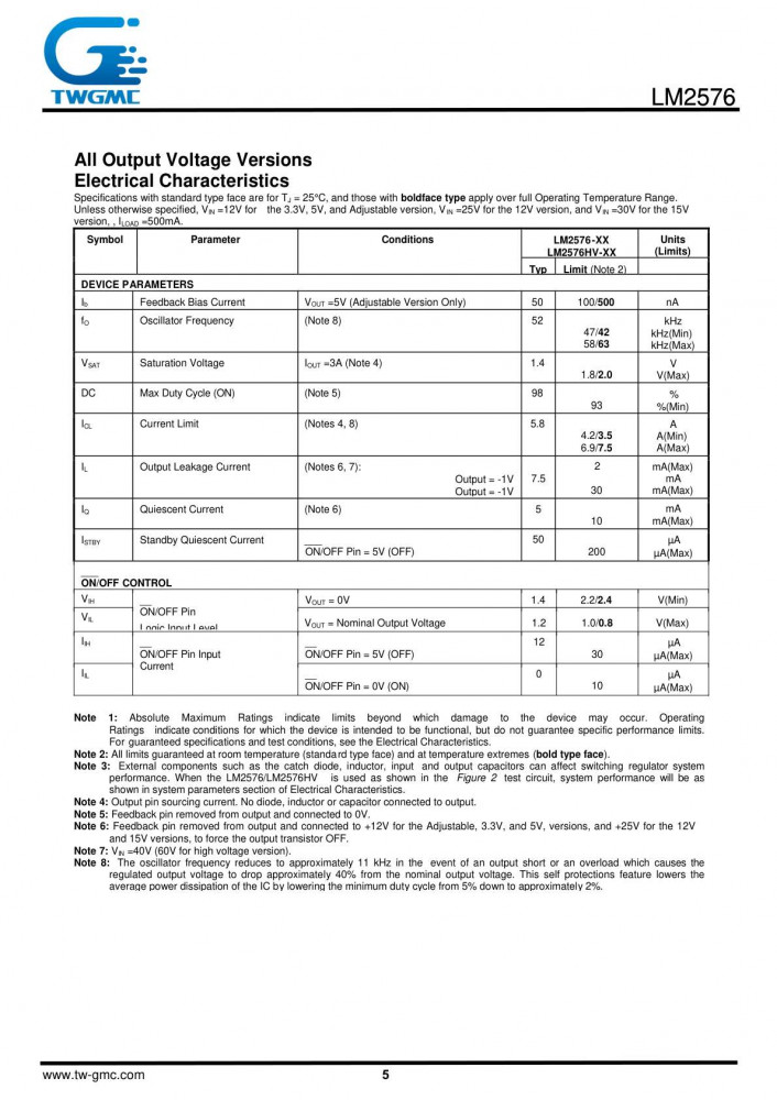 LM2576S-ADJ datasheet page 5