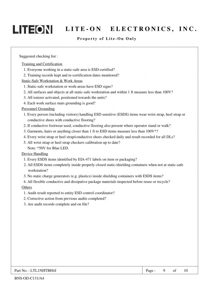 LTL1NHTBH4J datasheet page 10