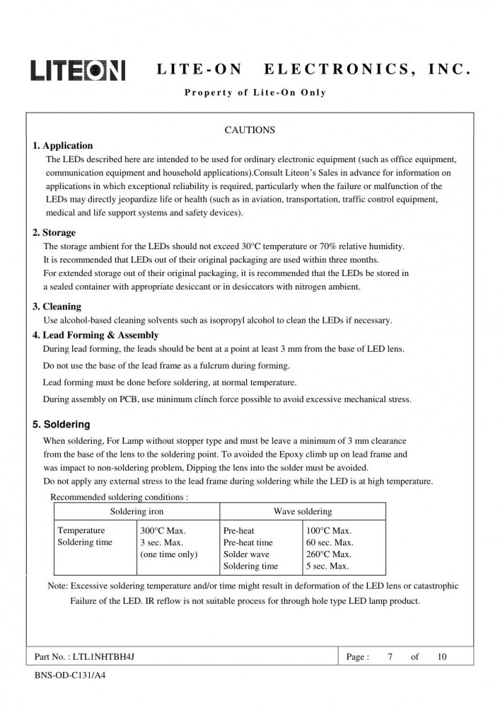 LTL1NHTBH4J datasheet page 8