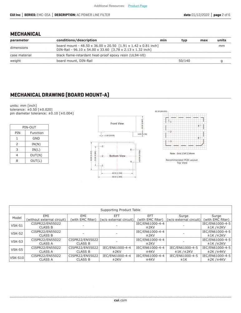EMC-05A datasheet page 2