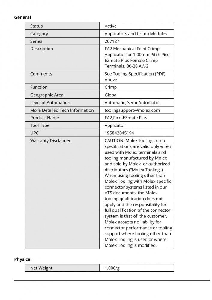2130693000 tooling document page 2