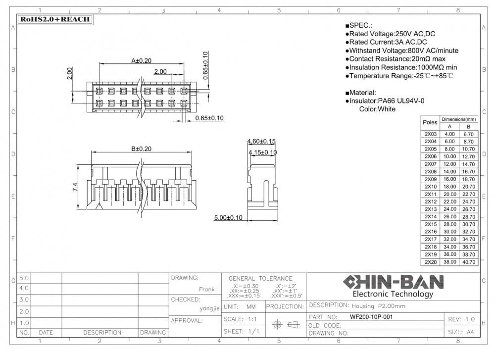 WF200-10P-001 technical document preview