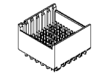 GbX I-Trac Vertical Header Module, 1.85mm by 3.70mm Pitch, Unguided, Dual End Walls, 11 Rows, 10 Columns, 220 Circuits, Mating Pin Length 5.70mm for sale