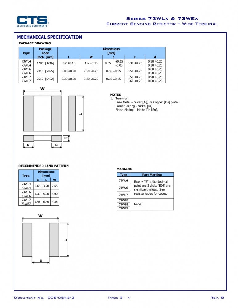 CTS 73WE series datasheet page 3
