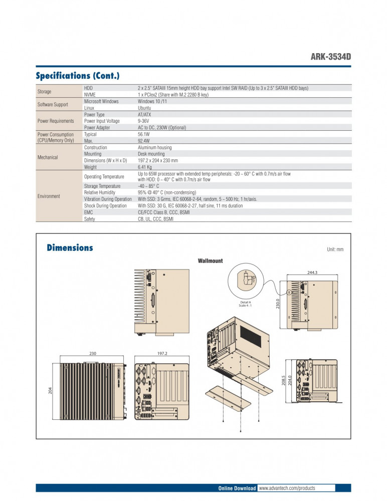 ARK-3534D technical document, page 2