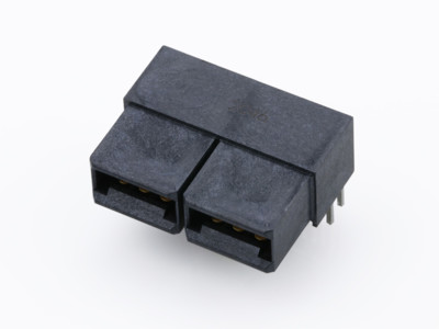 EXTreme LPHPower Receptacle Header, Right-Angle, 2 Power Contacts, 12 Signal Contacts, Select Gold (Au) Plating, for 2.36mm Thick PC Board, with Guide Posts