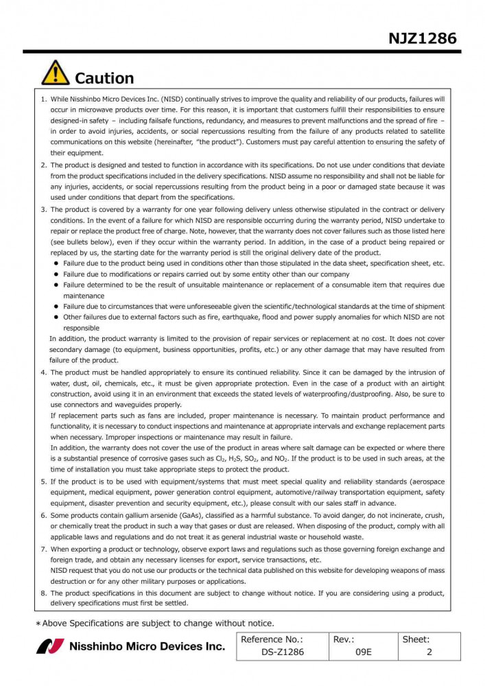 NJZ1286 datasheet page 2