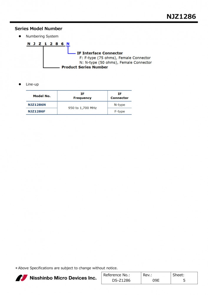 NJZ1286 datasheet page 5