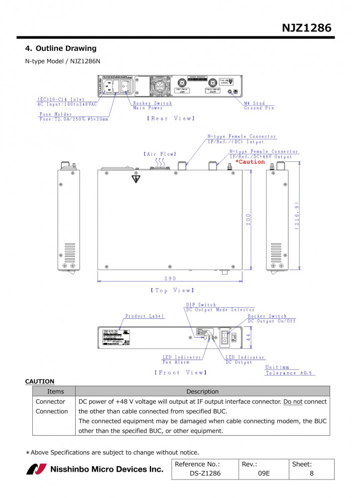 NJZ1286N outline drawing page