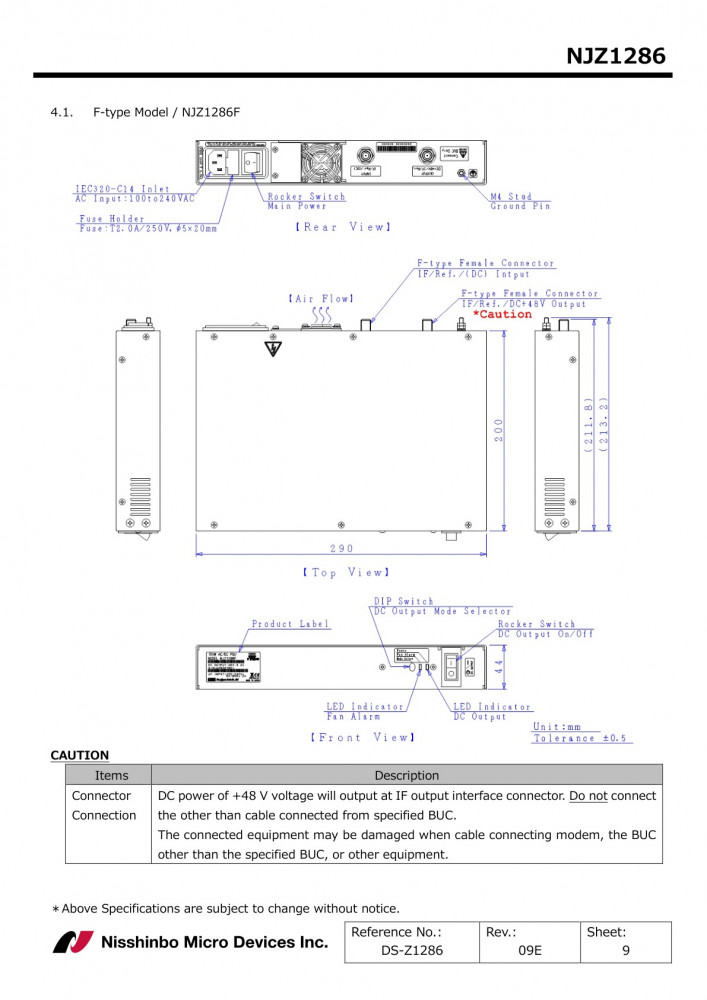 NJZ1286F outline drawing page