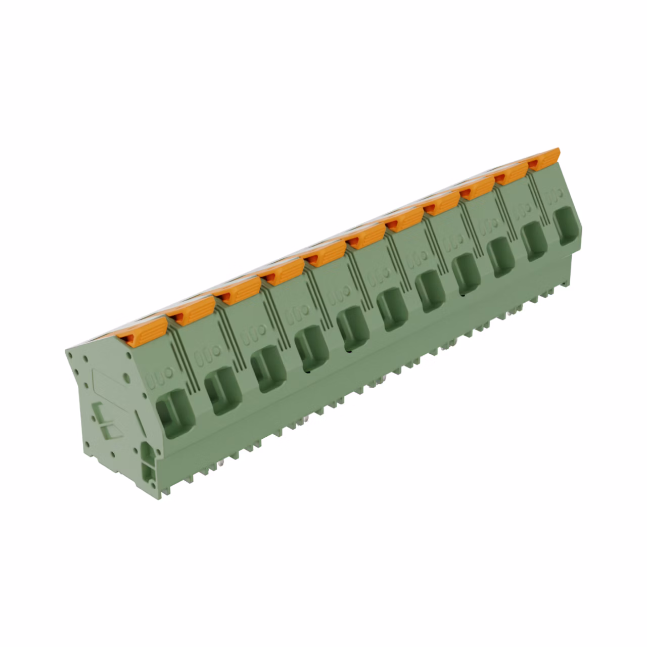 15.00mm Pitch Lever Activated Fixed Mount PCB Terminal Block, 35° Wire Entry, Left Rear Terminal, 11 Circuits for sale