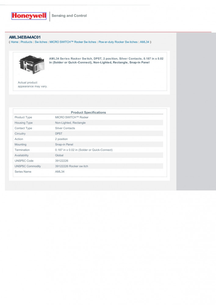 AML34EBA4AC01 technical document preview
