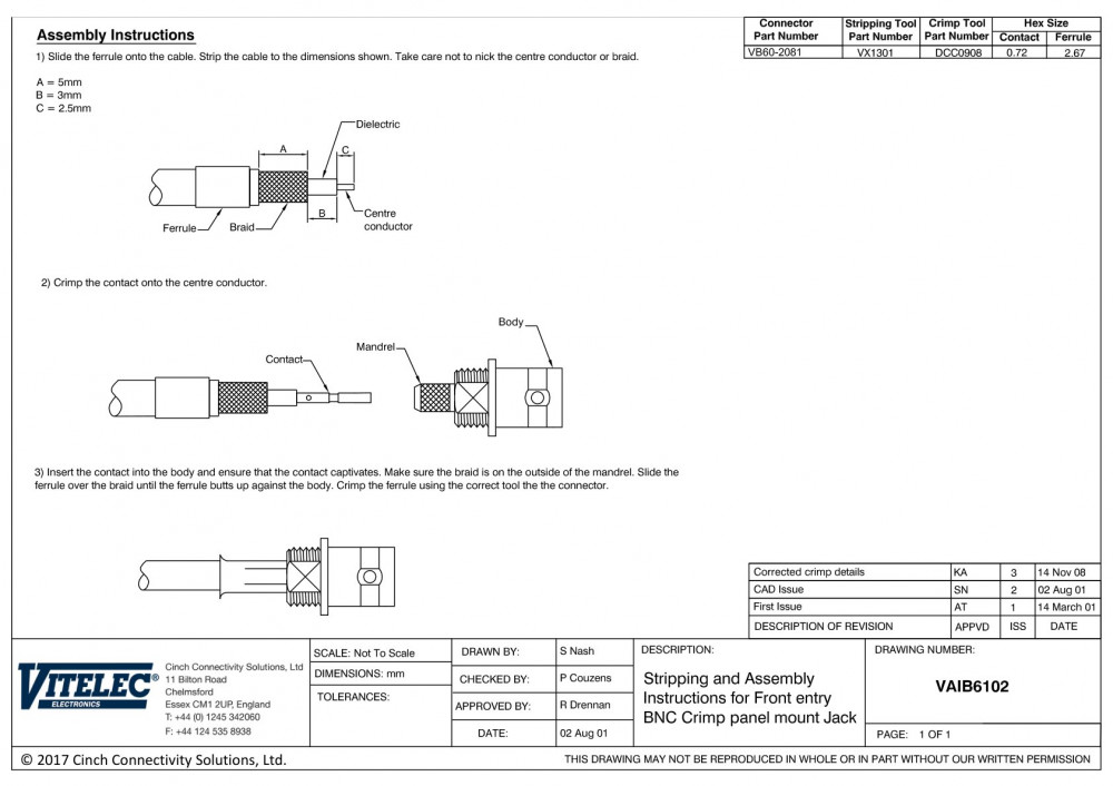 Cinch VB60-2081 assembly instruction