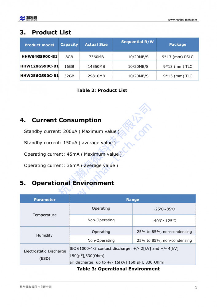 HHW256GS90C-B1 datasheet page 5