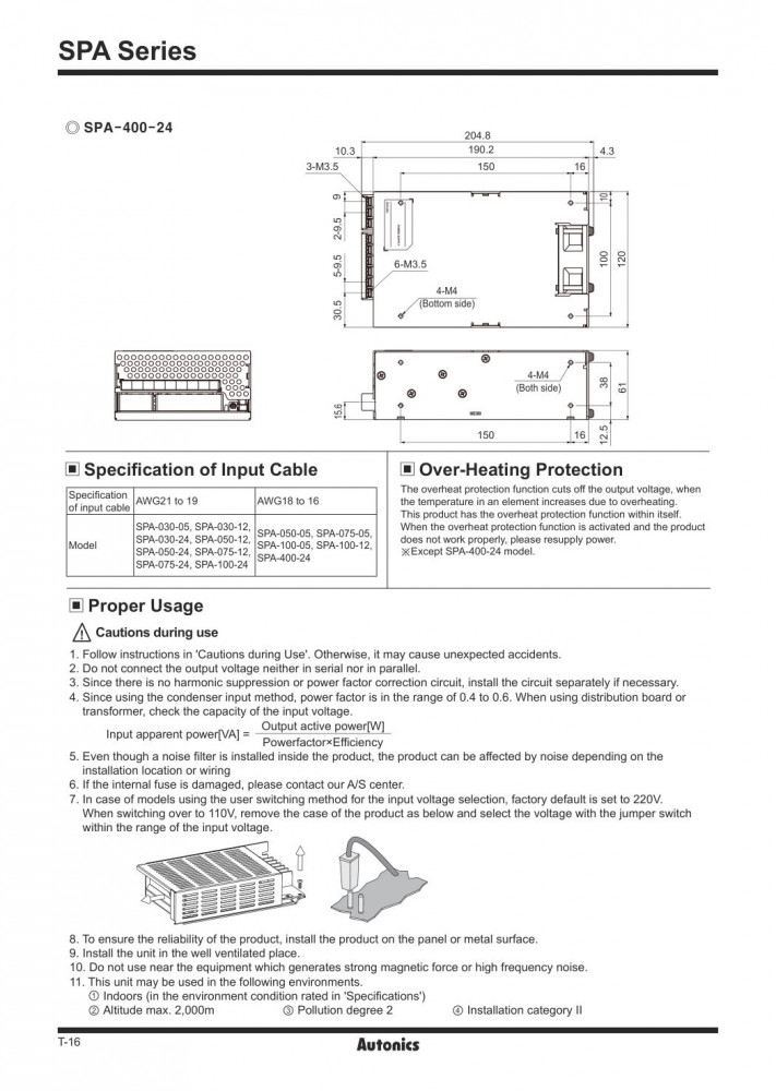 SPA Series datasheet page 6