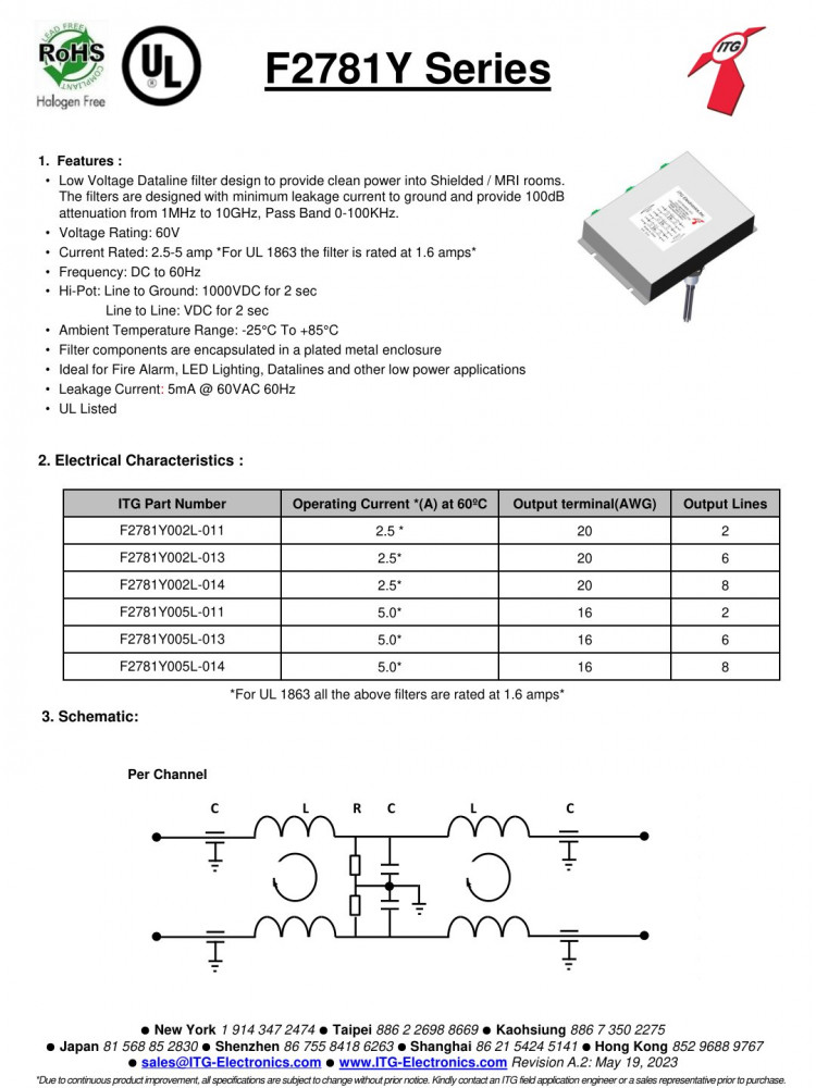 F2781Y technical document page 1