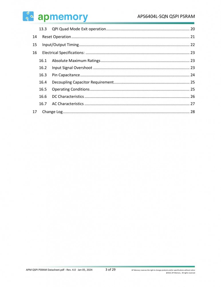 APS6404L-SQN-SN datasheet page 3