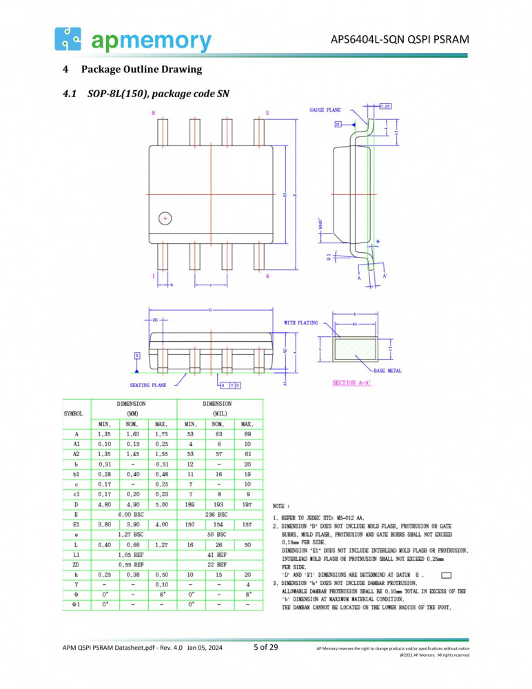 APS6404L-SQN-SN datasheet page 5