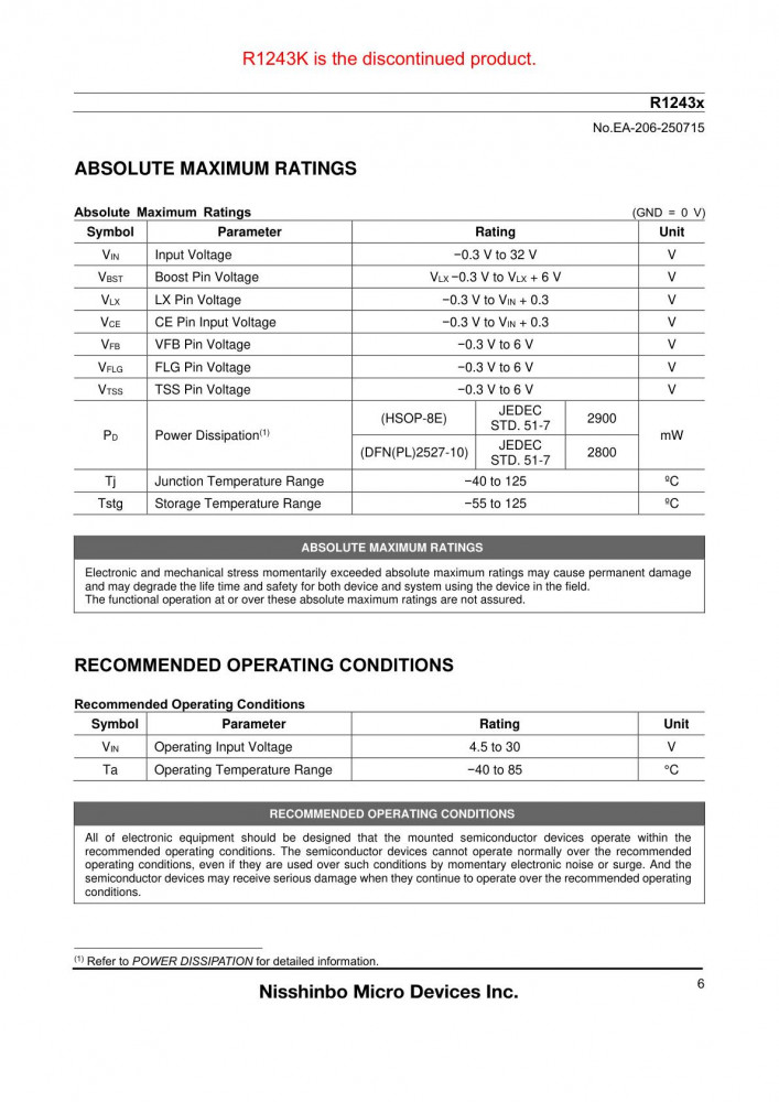 R1243x datasheet page 6