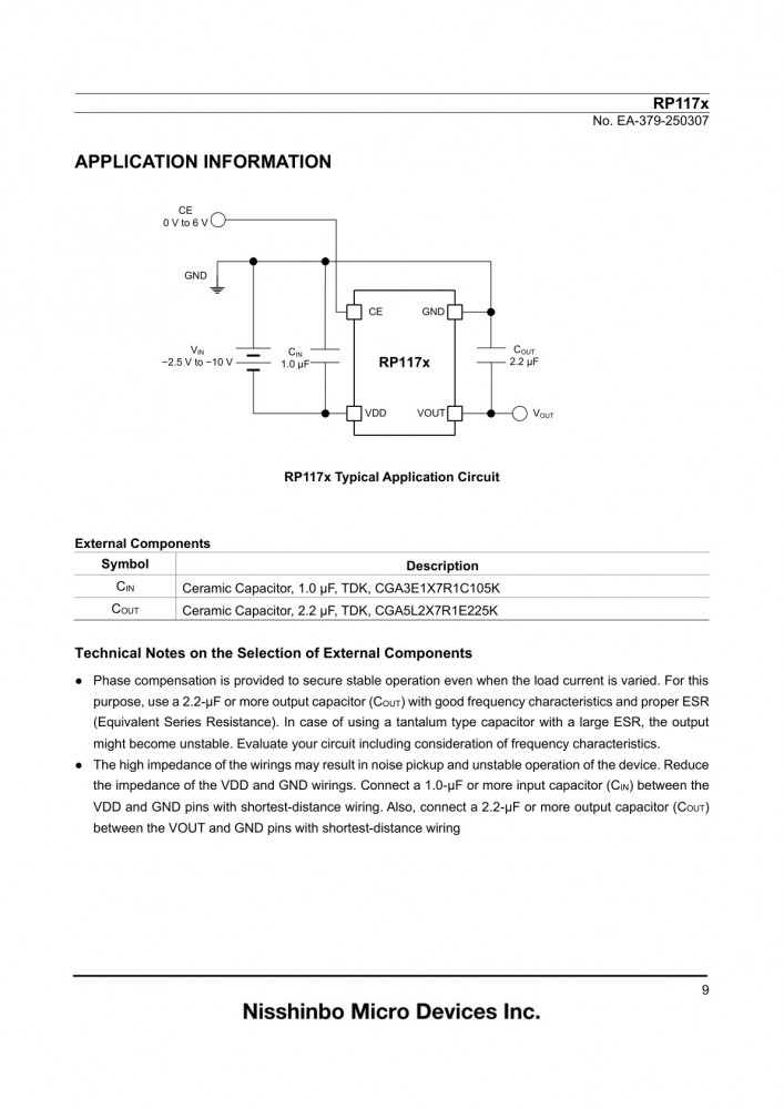RP117x datasheet page 9