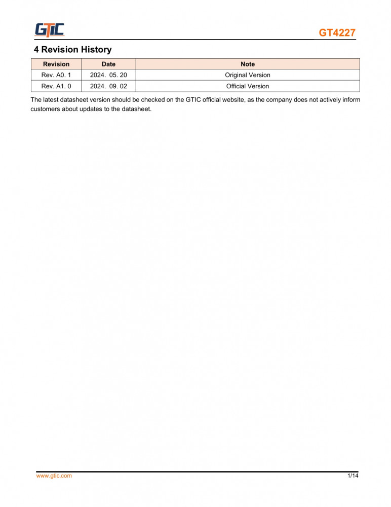 GT4227MA datasheet page 2