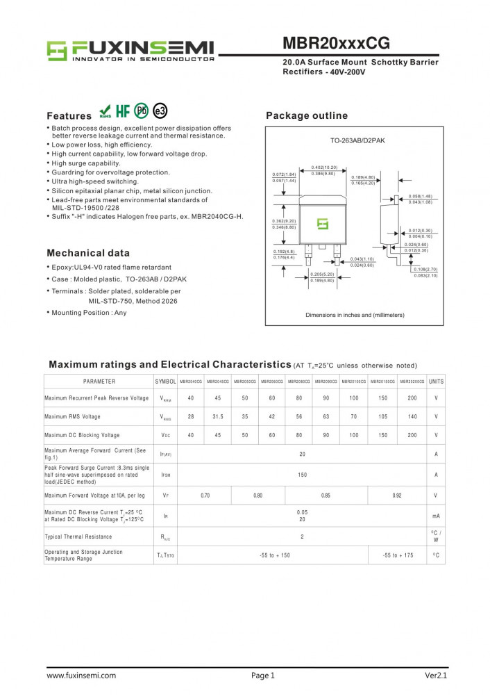 MBR20200CG technical document page 1