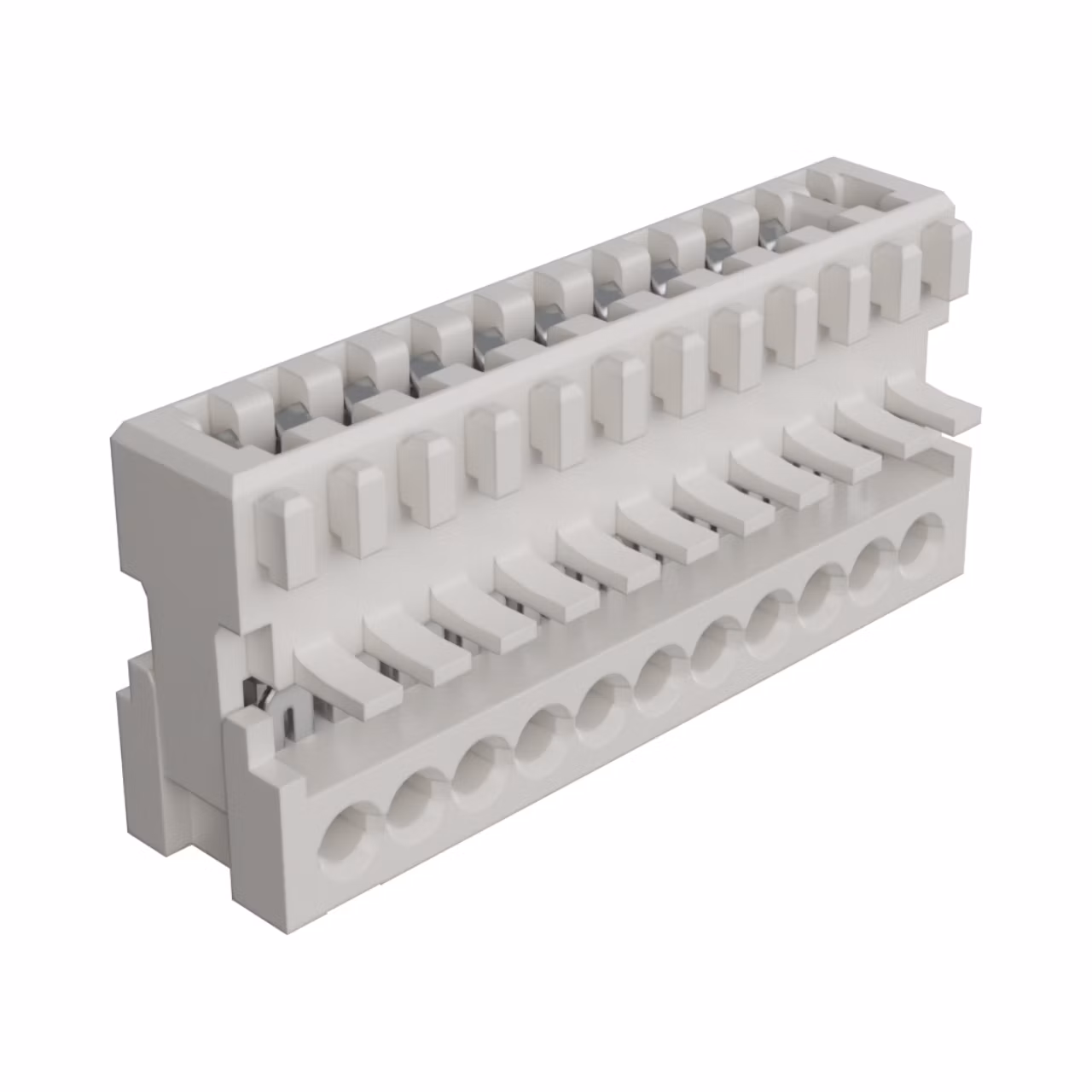 Appli-Mate RAST 2.5 IDT Housing, 2.50mm Pitch, Direct/Indirect, Female, 11 Circuits, All Position Keys, Polarizing Rib Between Circuits 10 and 11, Closed Endwalls for sale