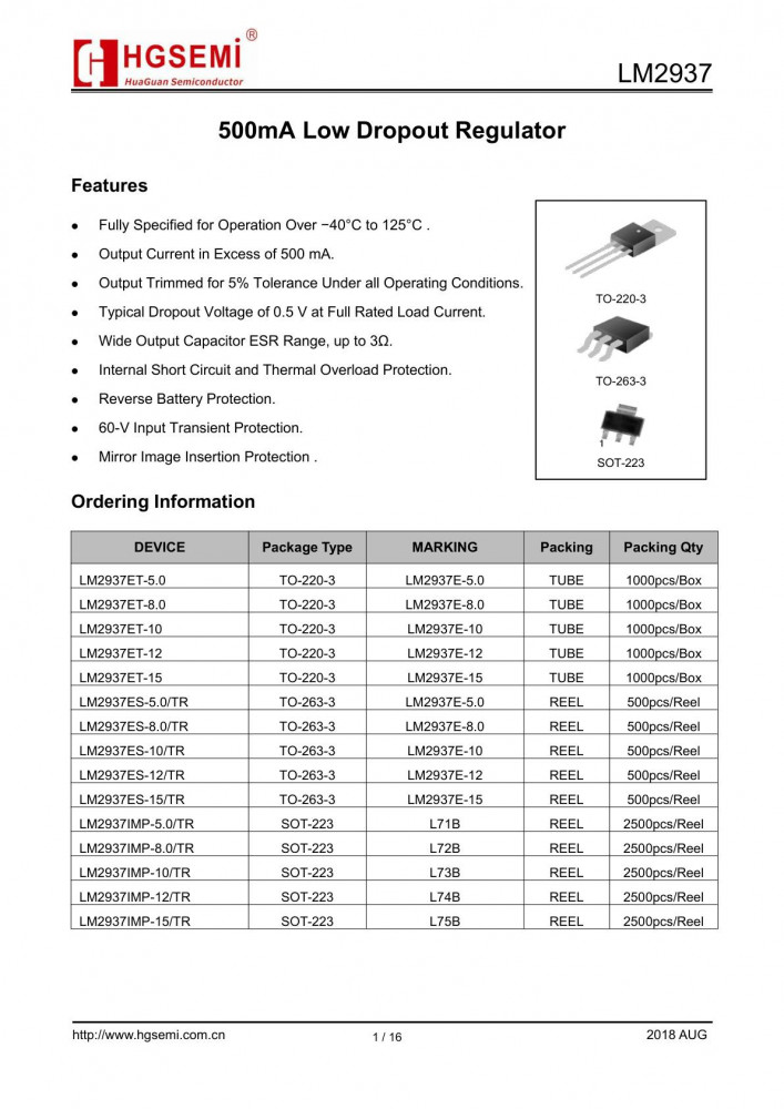 LM2937 datasheet page 1