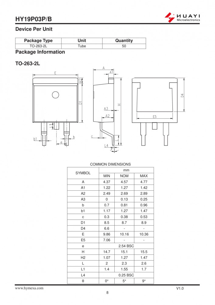 HY19P03B datasheet page 8