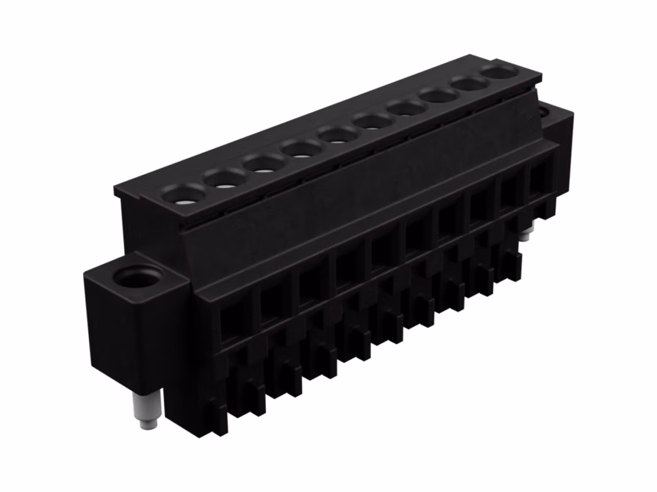3.81mm Pitch Eurostyle Vertical Plug, with Retention Screws, Front Wire Entry, Gold (Au) Plated, Black, 10 Circuits for sale