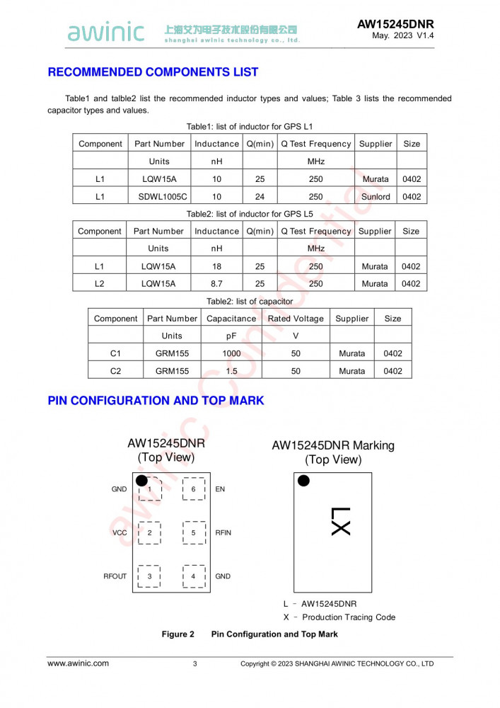 AW15245DNR datasheet page 3