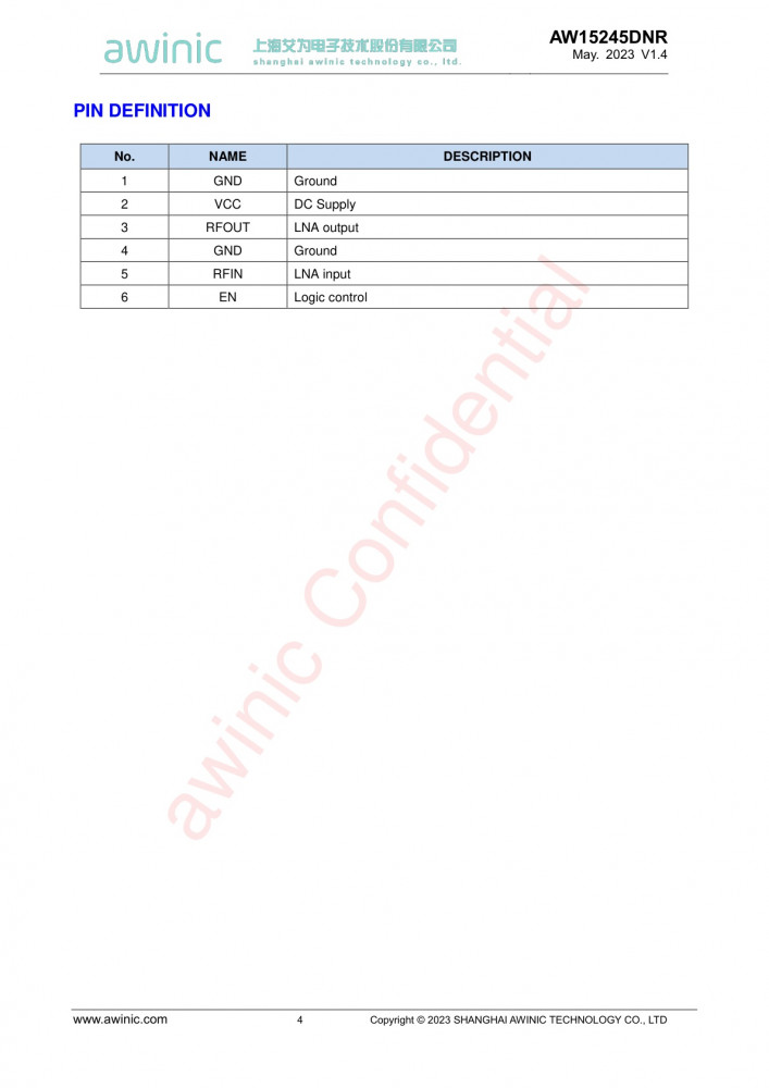 AW15245DNR datasheet page 4