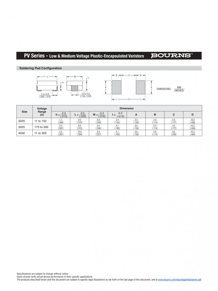 BOURNS PV Series datasheet page 7